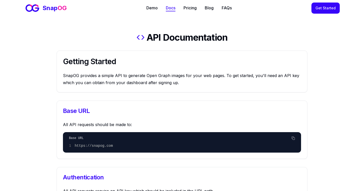 API Documentation | SnapOG